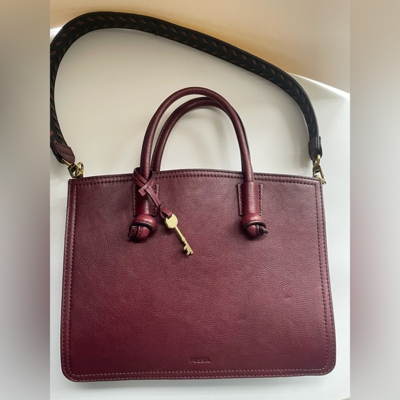 Fossil | Bags | Fossil Pebble Leather Convertible Satchel Shoulder Bag ...